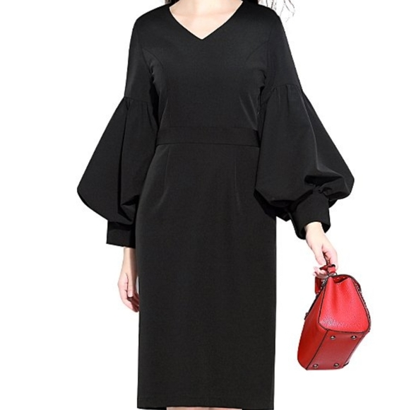 Marina Kaneva | Dresses | Marina Kaneva Puffed Sleeve Sheath Dress ...